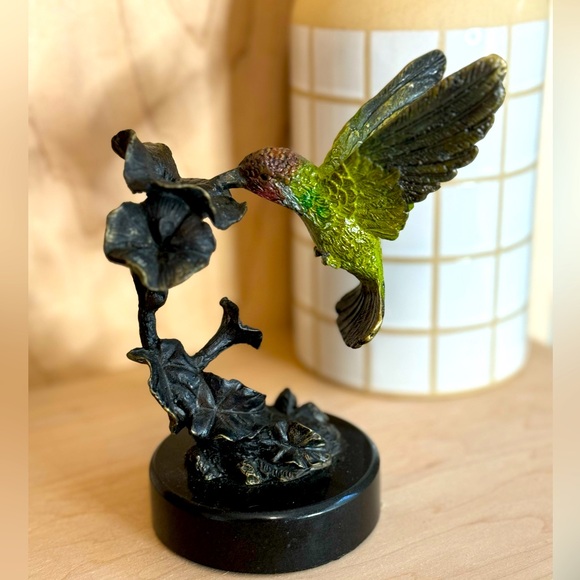 SPI Gallery | Art | Spi Gallery Painted Bronze Hummingbird Flowers ...